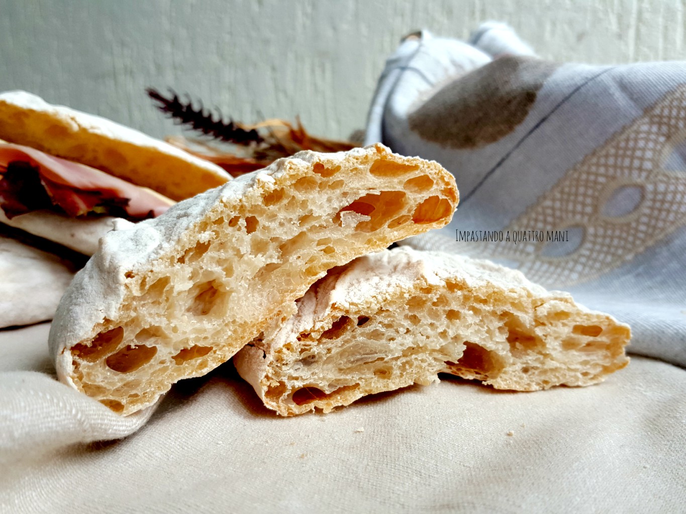 Pane ciabatta a lievitazione naturale | Impastando a quattro mani